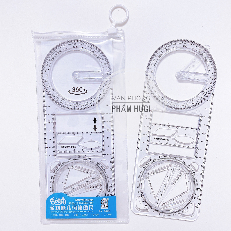 Convenient 360-degree multi-function ruler set for pupils, students and ...
