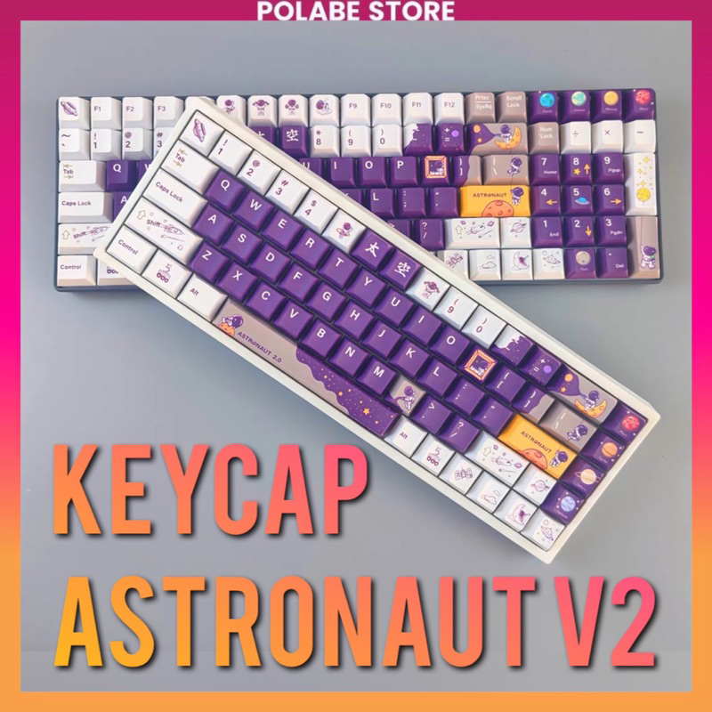 Keycap Purple Astronaut V2 Profile PBT dyesub Sharp Printed Mechanical ...