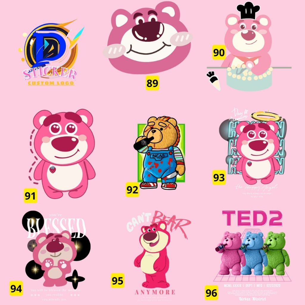 Heat ironing image, Lotso bear logo, complete set of strawberry bear ...