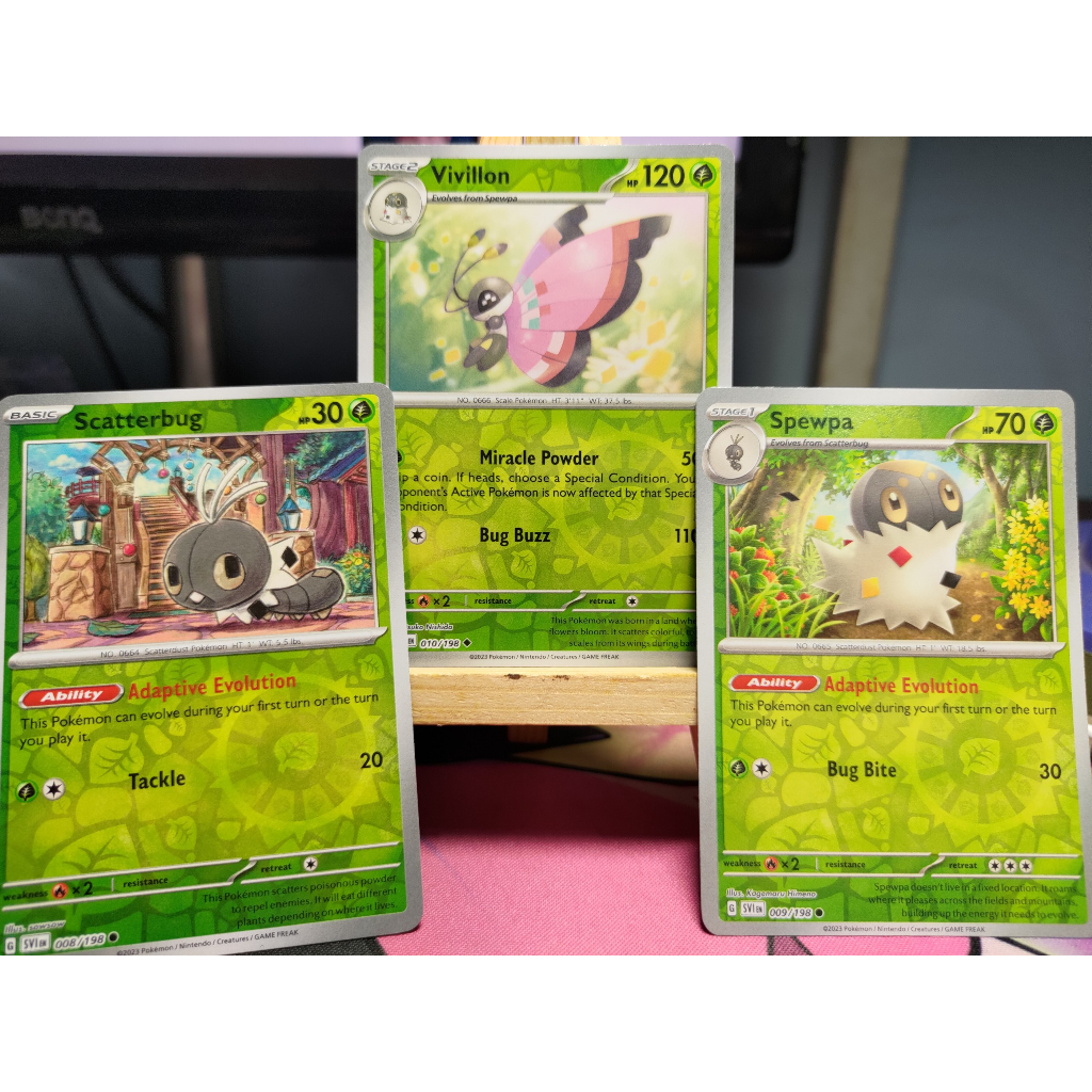 [KW2 Pokemon] [EN] Vivillion's Combo of 3 Pokemon Cards 3 Evolution ...