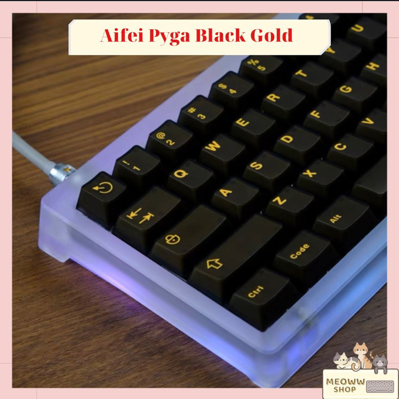 Aifei Black Gold/Black Pink Keycap looks like Pyga profile cherry plays ...