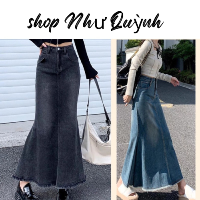 Fashion Retro Style High Back Fishtail Denim Skirts _ 39 | Shopee Malaysia