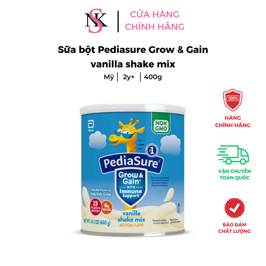 (Date T3 / 25) vanilla Flavored Pediasure Grow & Gain Milk Powder 400g ...