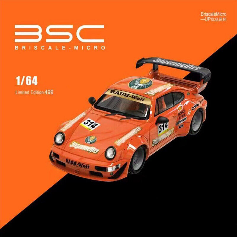 Mohinhxeps-1 /64-Porsche 964 RWB JAGERMEISTER 314 ORANGE WITH FIGURE 1 ...