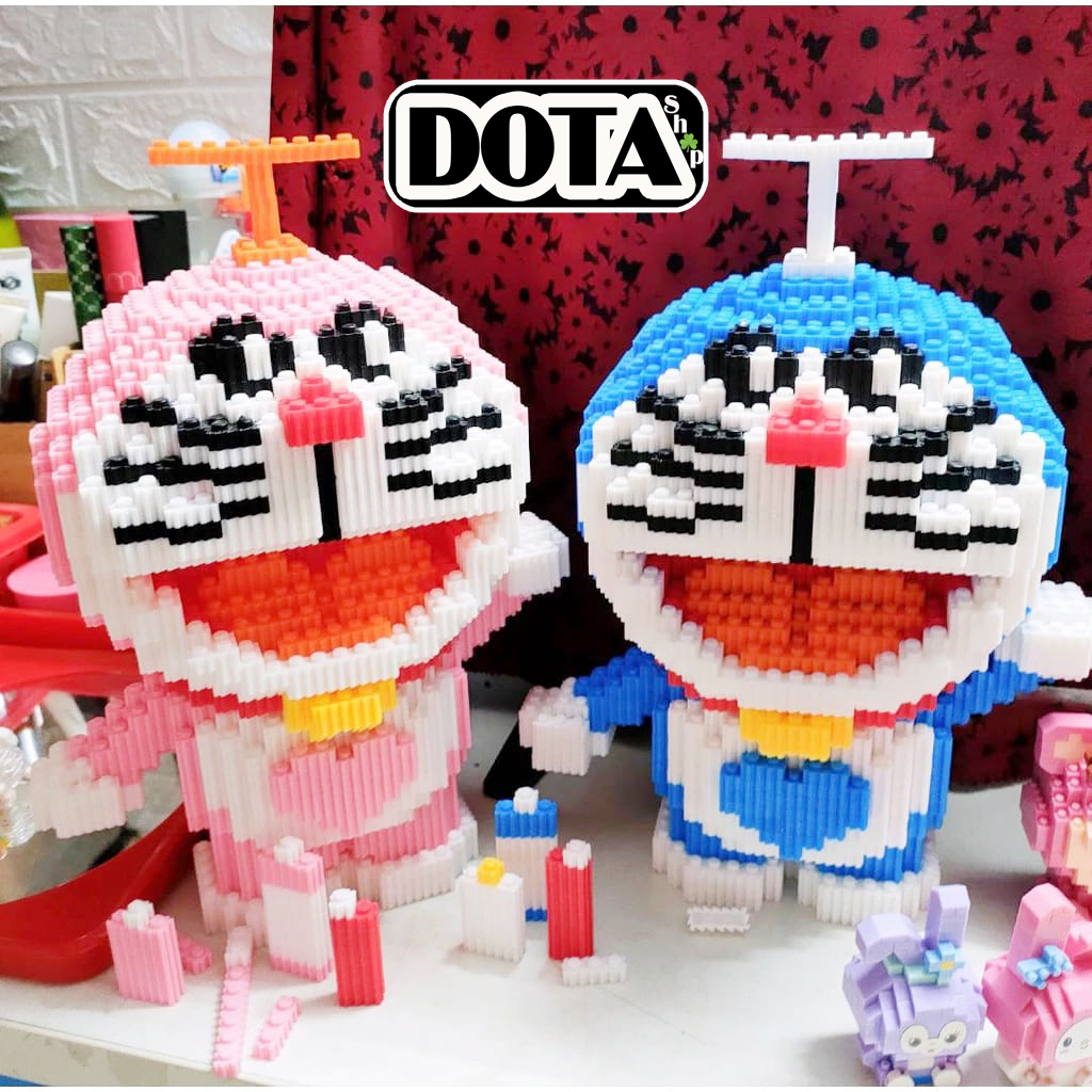 Assembling Model Toy of 2 Blue Doreamon Characters & Pink Doremon 28cm ...