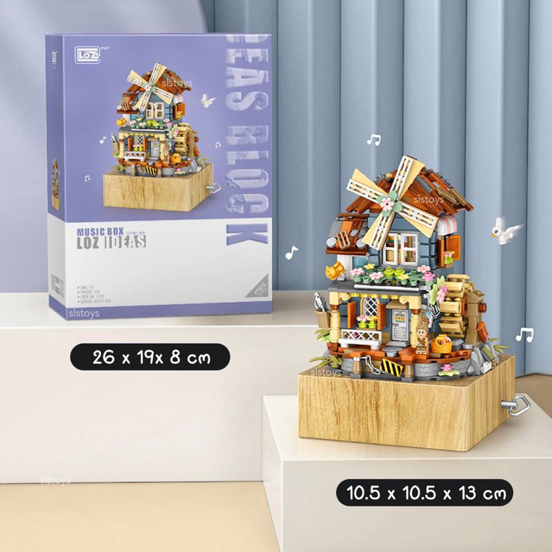 Wooden House Assembly Model - LOZ Music Box (Not Compatible With Lego ...