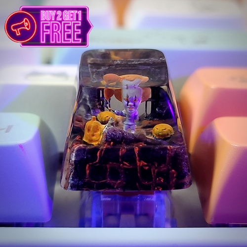 Spooky clown keycap, halloween keycap, artisan keycap, resin keycap ...