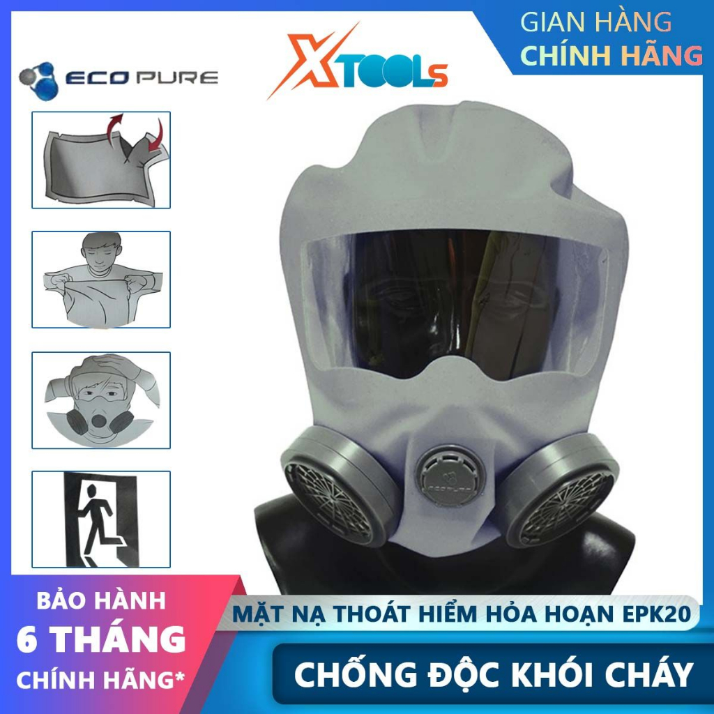 Eco Pure EPK-20 anti-smoke gas mask, used in Korean EPK-20 emergency ...