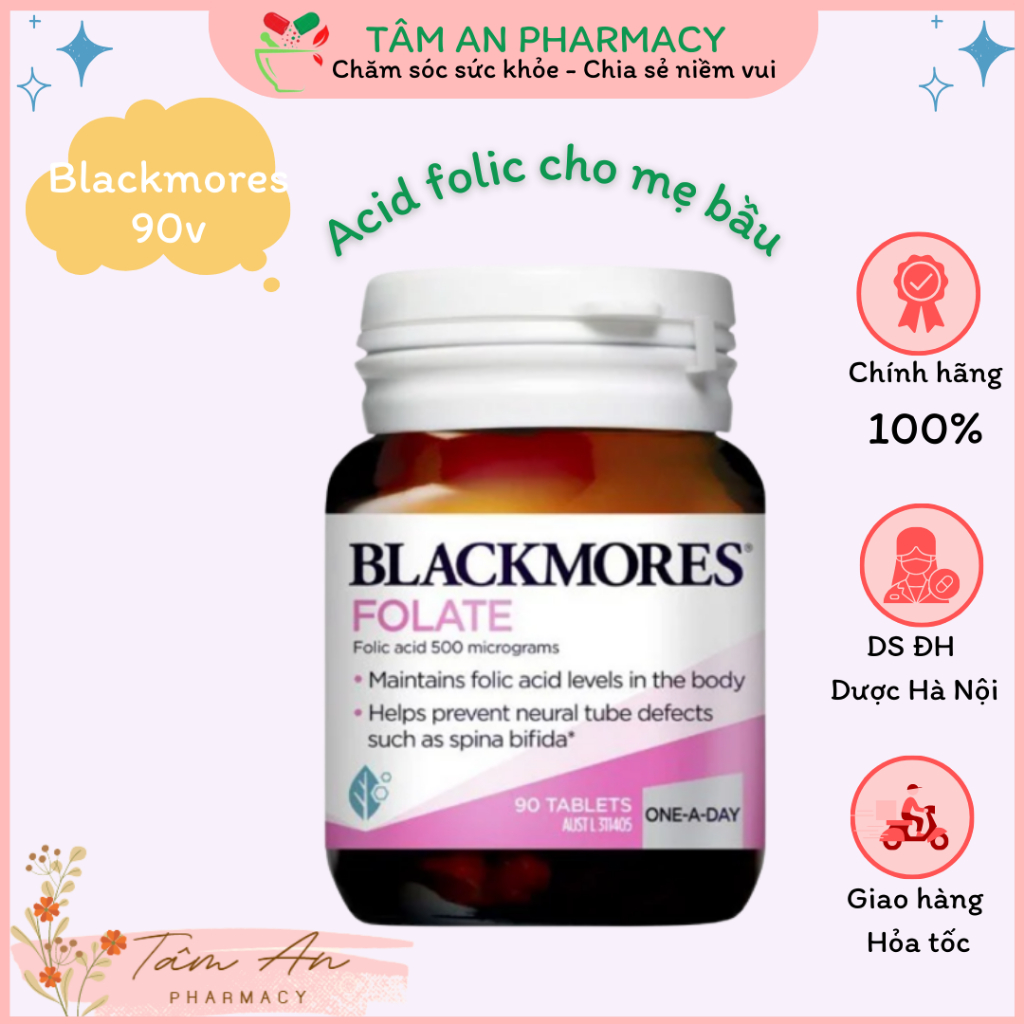 Folic acid for pregnant women Blackmores folate 90 tablets | Shopee ...