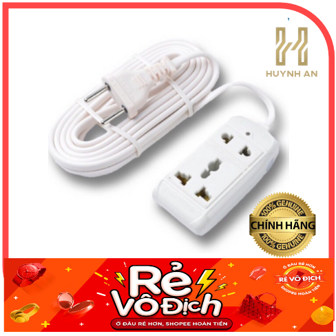 Multi-purpose travel power outlet with 2 holes, 2 pins and 3 pins - 2m ...