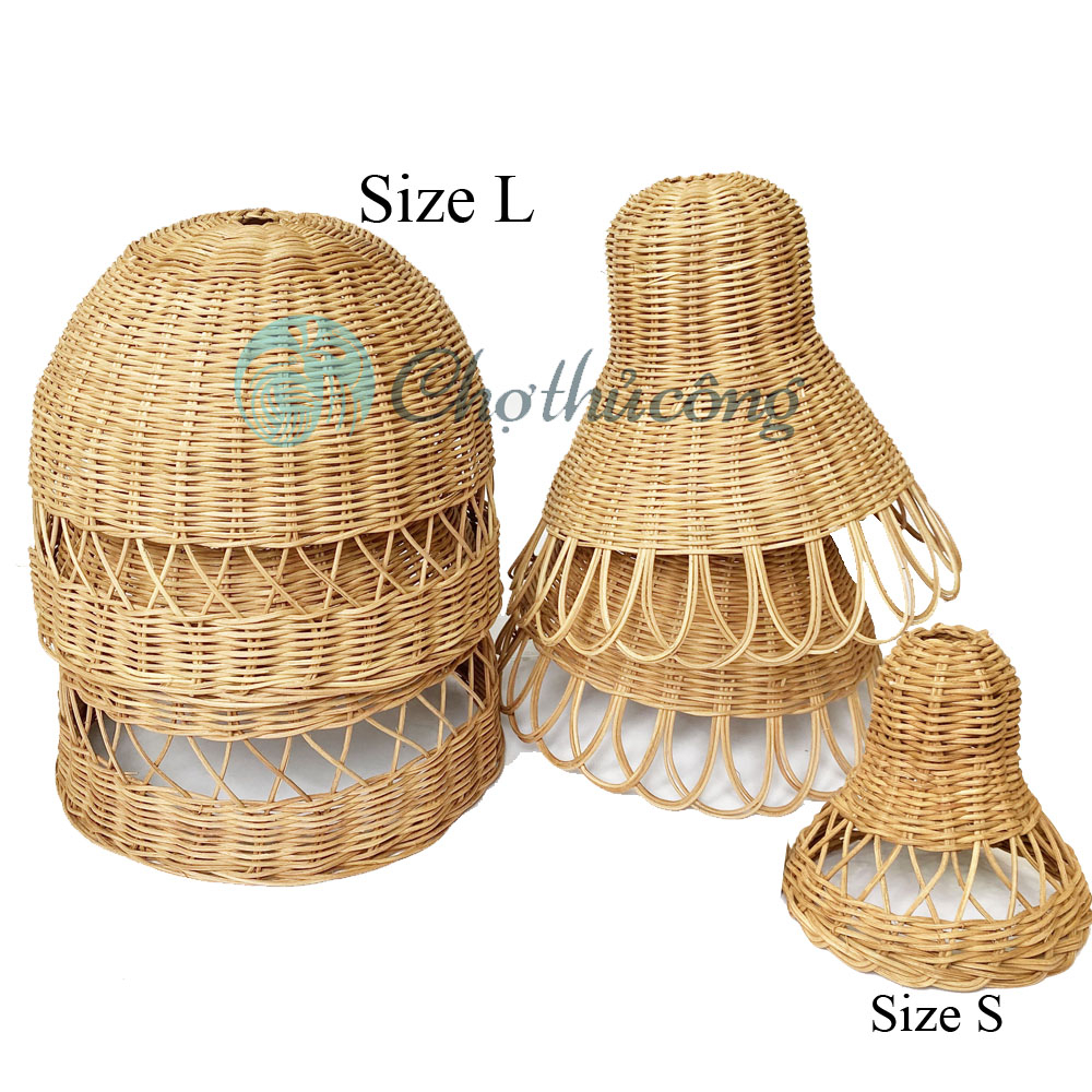 Size L rattan lampshade, garden decorative ceiling lampshade, cafe ...