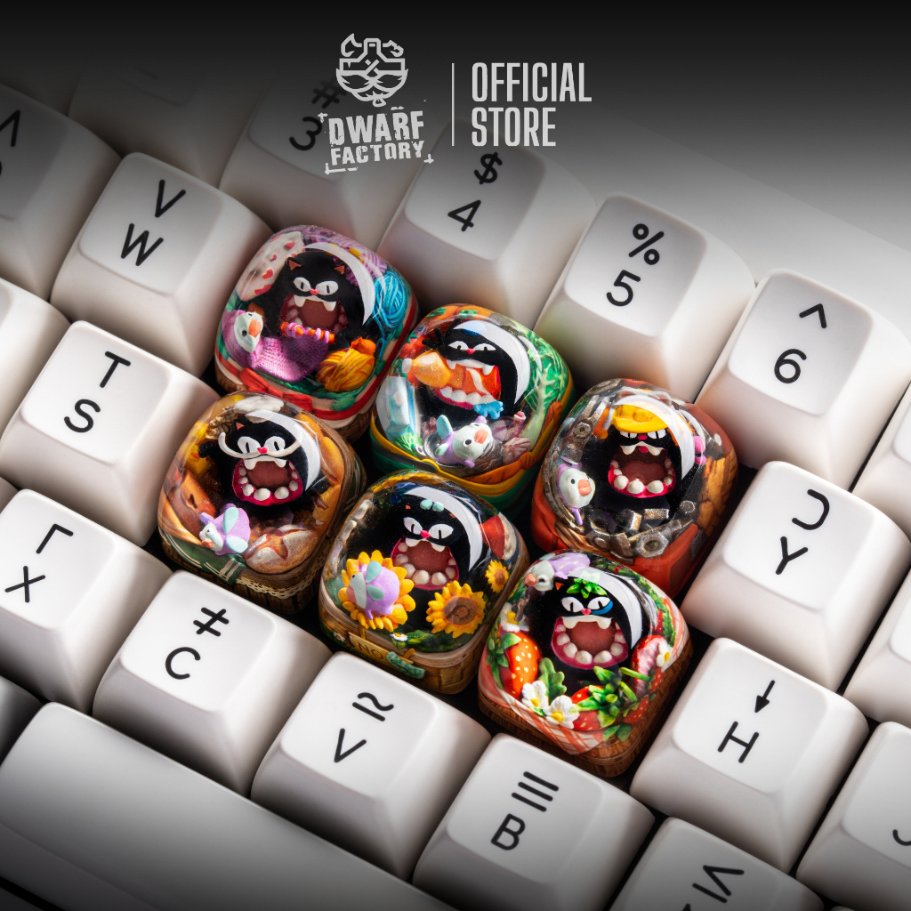 Dwarf Factory mechanical keyboard Artisan Keycap - Ink The Cat | Shopee ...