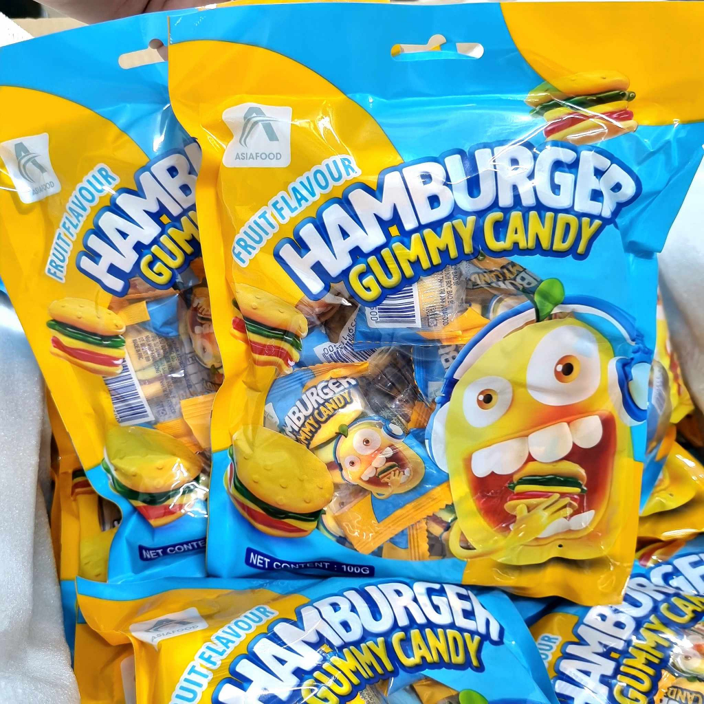 _ Super Delicious Fruit Flavored HAMBURGER Gummy Candy 100g Pack ...