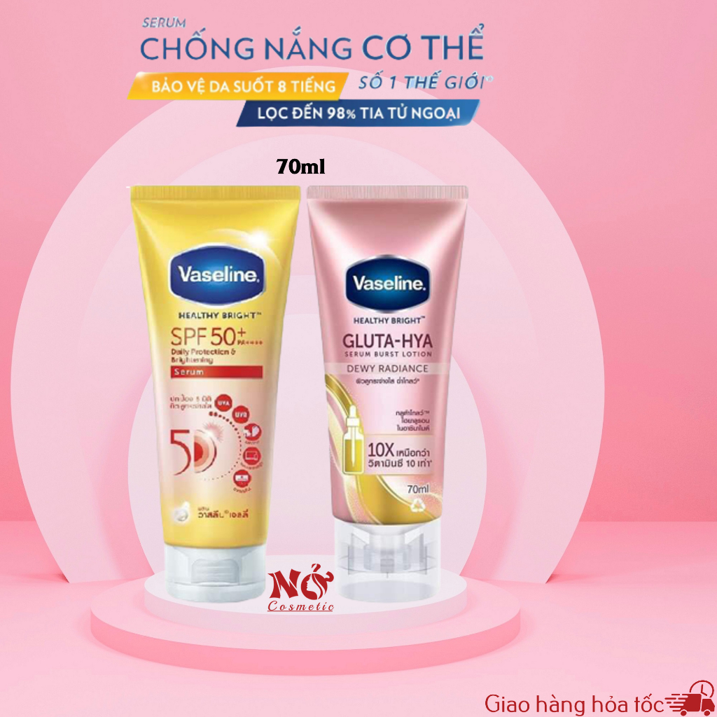 (GIFT)30ML Vaseline 50x Body sunscreen Serum SPF50 + healthy glowing ...