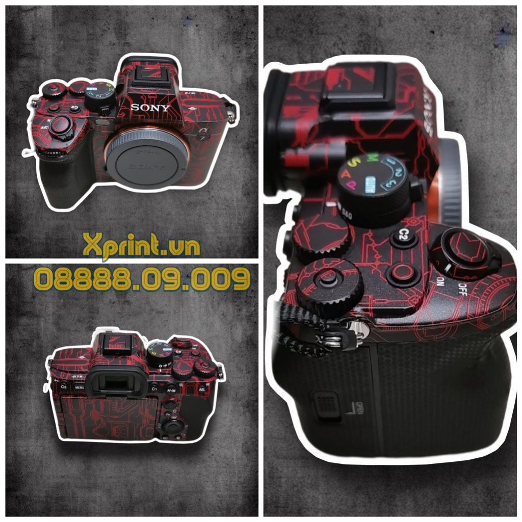 3m stickers and skins with red and black circuit patterns for Sony A72 ...