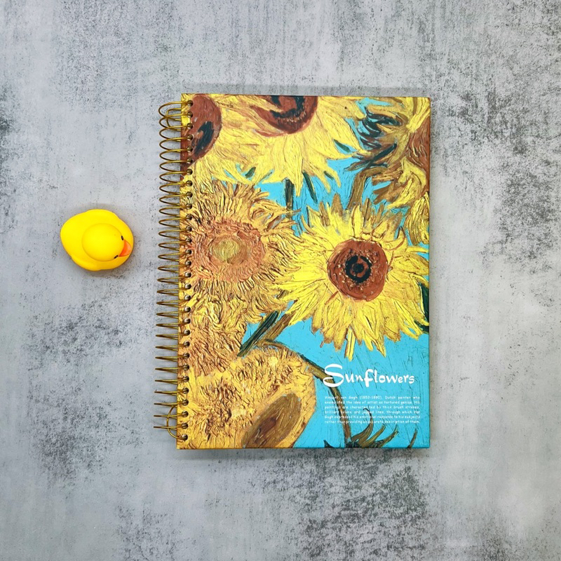 A4 size spring-bound notebook, cover illustrated by Van Gogh painting ...