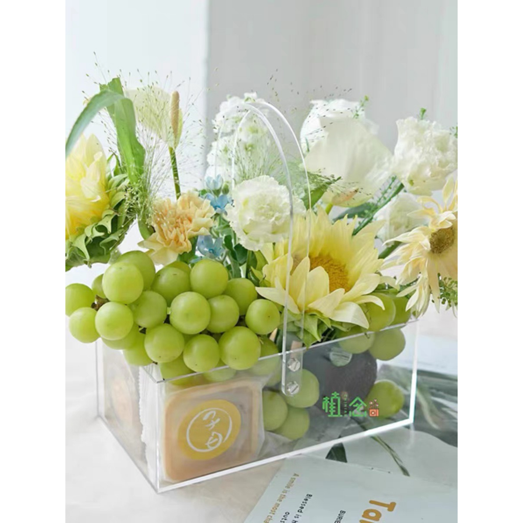 Mica box with 2 compartments for flowers and fruits, mika box for ...
