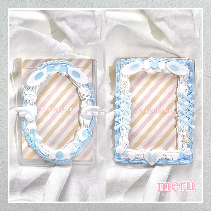 [meru Desu] Toploader Cat Ear Glue Cream Pastel Blue Protects Kpop