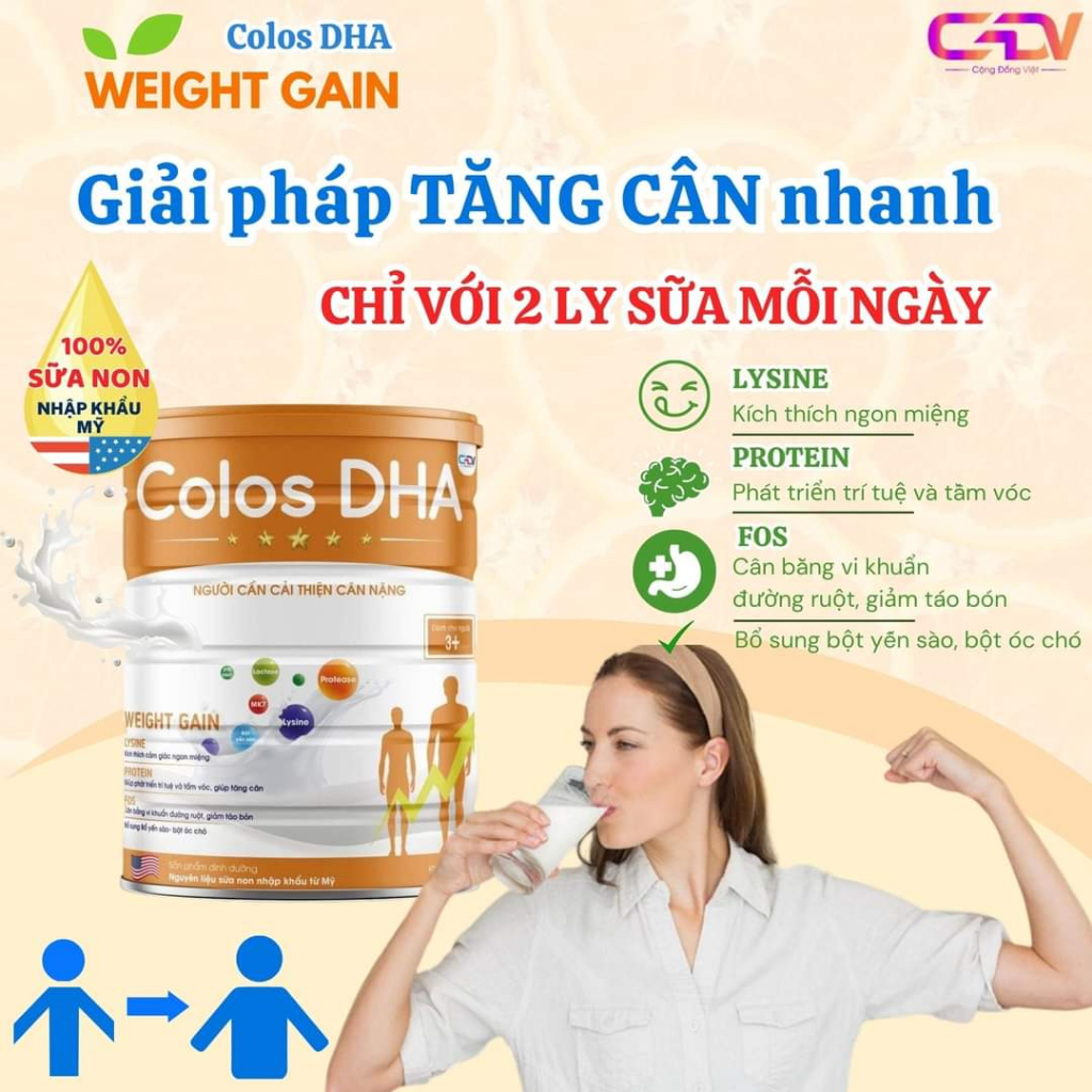 Colos Gain Powdered Milk, Colos DHA Weight Gain 3+ 900g (Latest Date ...