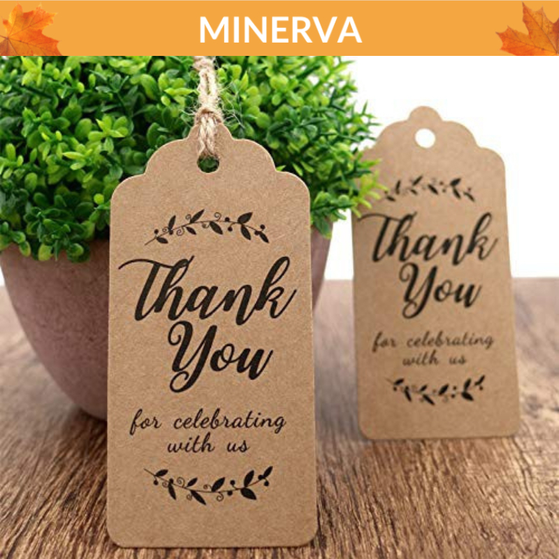 10 Thank You paper tags with hanging strings to decorate flower ...