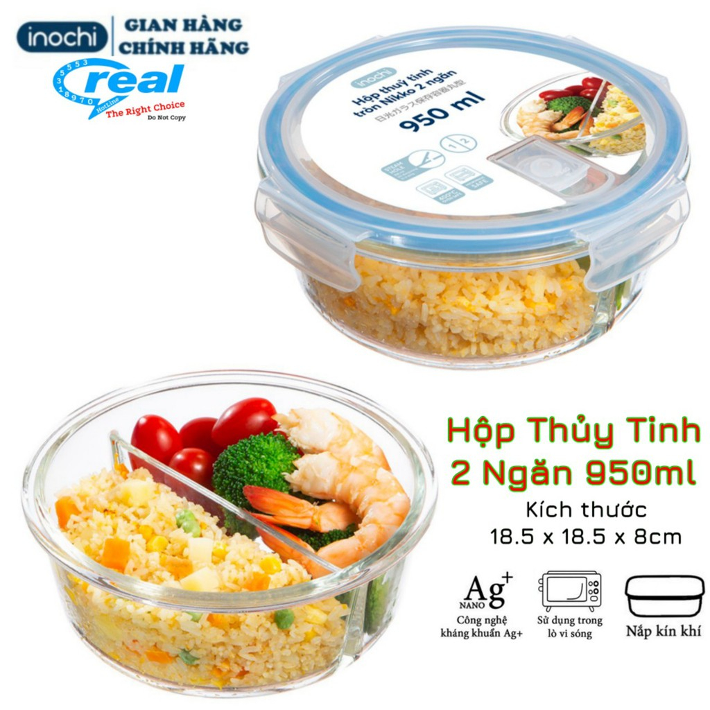 Nikko Round Glass Box 950ml (2 Compartments) | Shopee Malaysia