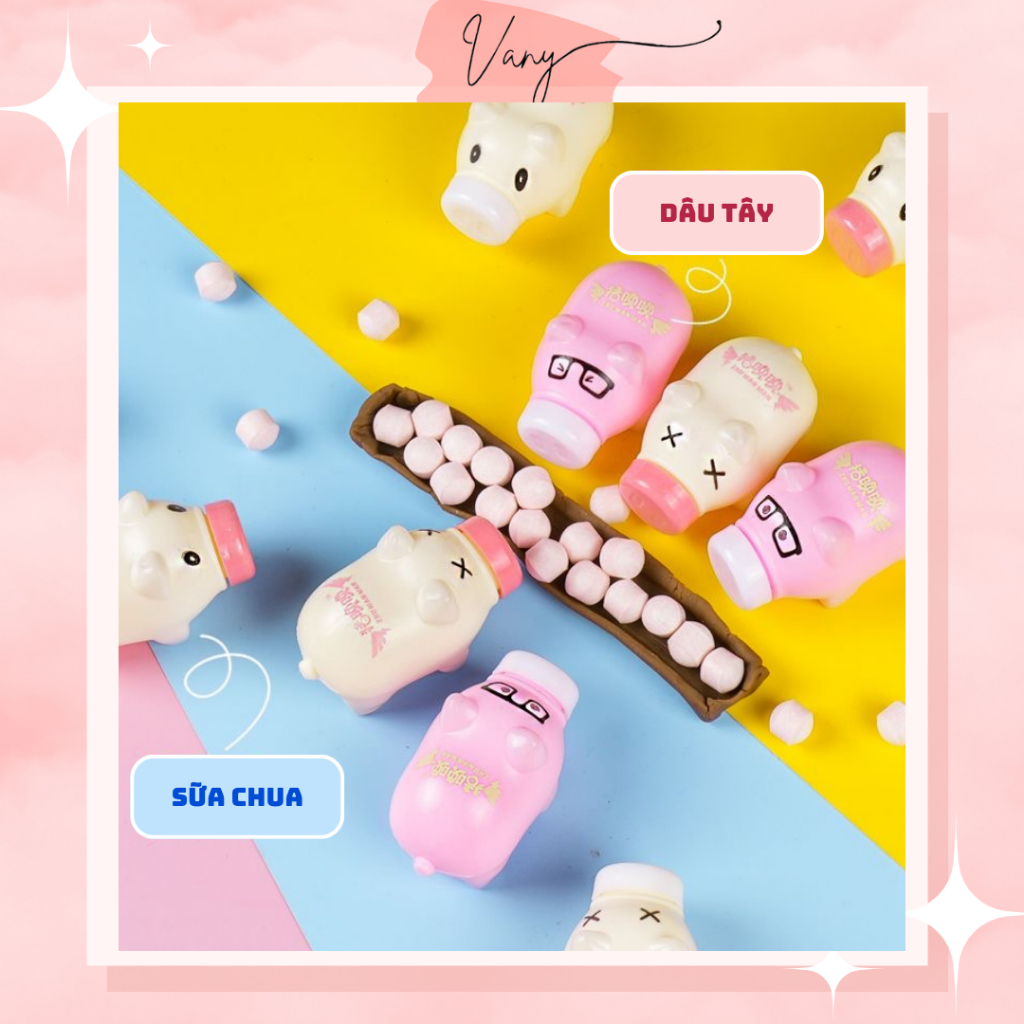 [Odd 1 jar] Lovely and Delicious Piglet Shaped Yogurt Tablets in Small ...