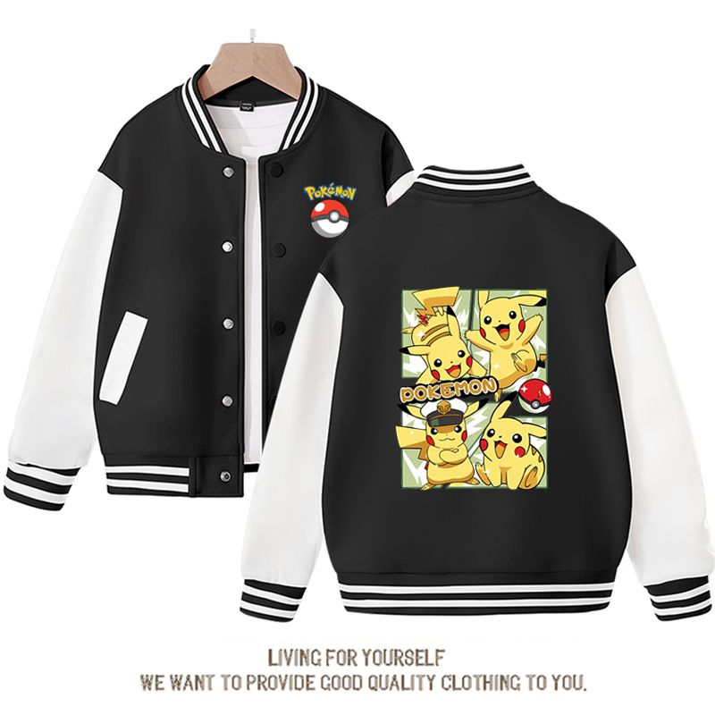 [Printed On demand] Pokemon Pikachu anime baseball jackets for men and ...