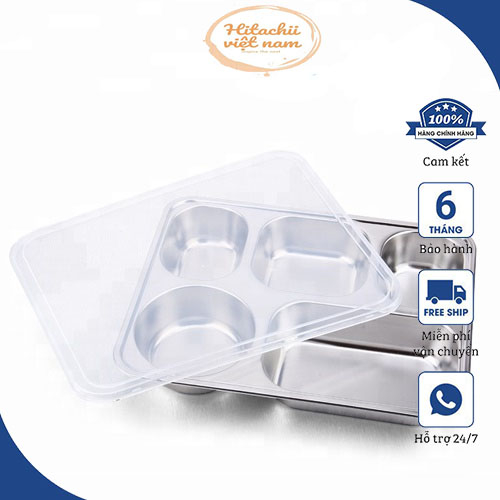 Cheap 5-Compartment Stainless Steel Rice Tray, Office Lunch Tray With ...