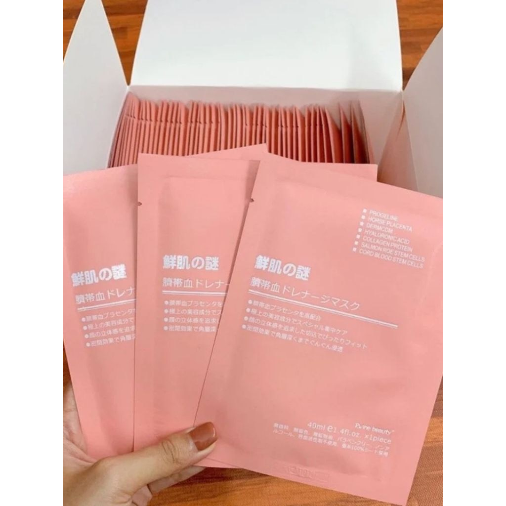 Japanese Sheep Placenta Mask Box of 50 Pieces Stem Cell Paper Mask Skin ...