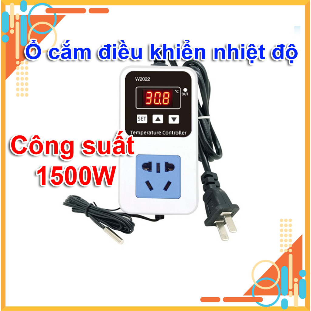 W2022 Temperature Control Socket Digital Display Removable Sensor On ...