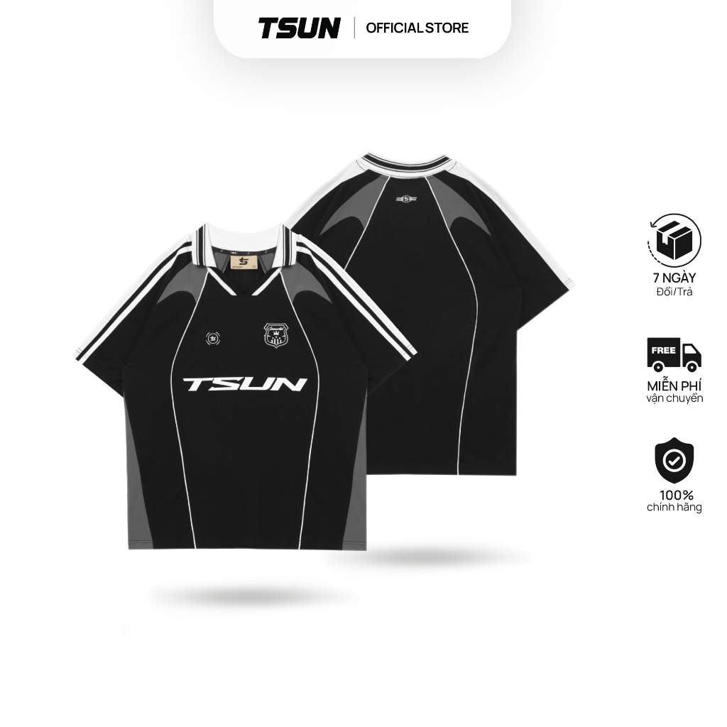 Tsun Jersey Tee - Black - Sports - [UNISEX] - Embroidered and Printed ...