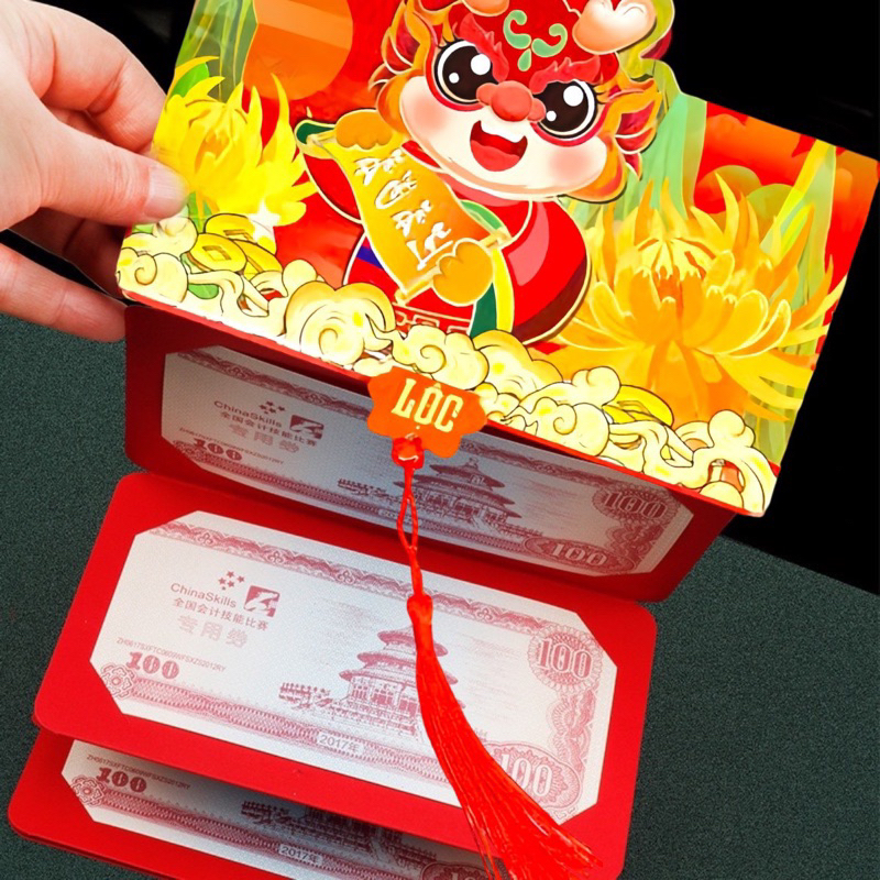 CNY Red envelopes model 2024 with Dragon shape design, creative and ...