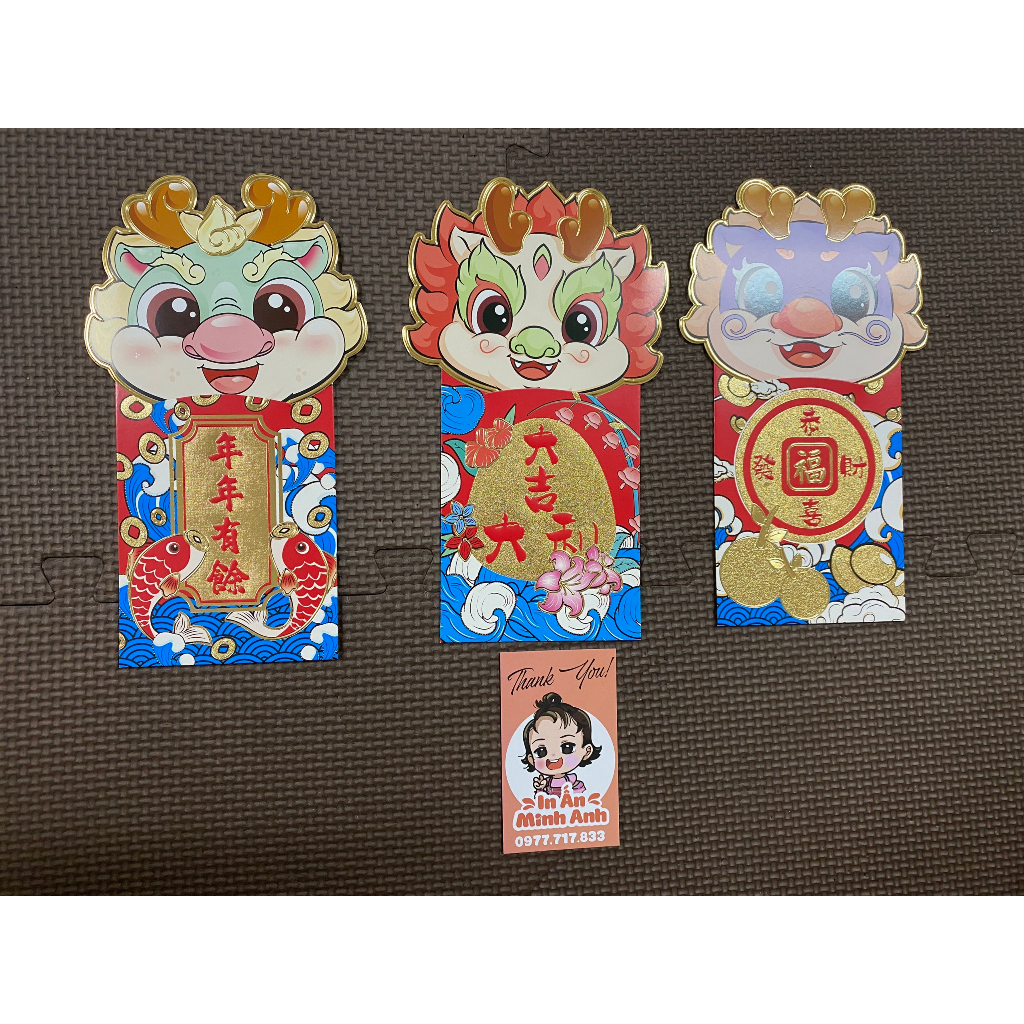 3d Chipi Dragon Chibi Red Envelopes - Cartoon Lucky Money CNY GIAP THIN ...
