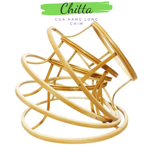 Bamboo cricket bridge for bird cages with round rings, sturdy bamboo ...
