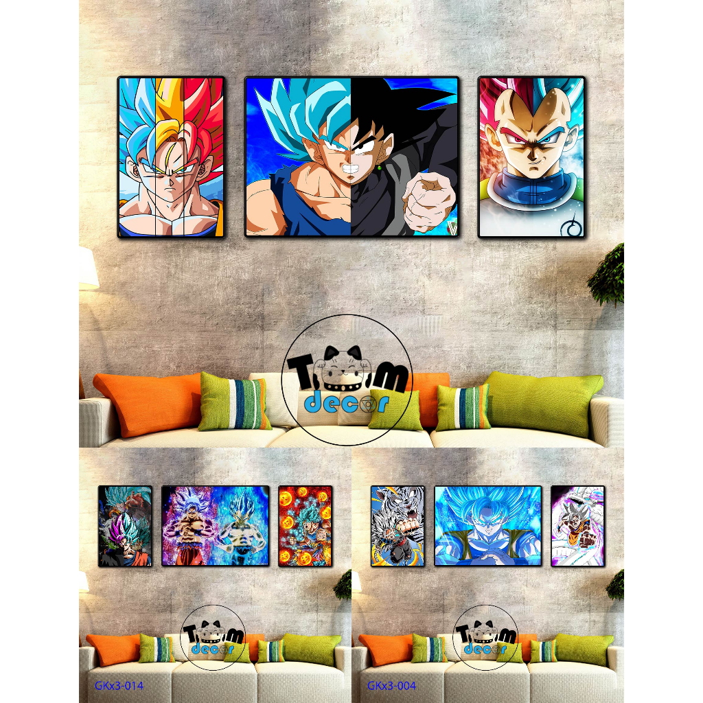 Combo set of 3 Most Beautiful Selected Goku Paintings - Mirror ...