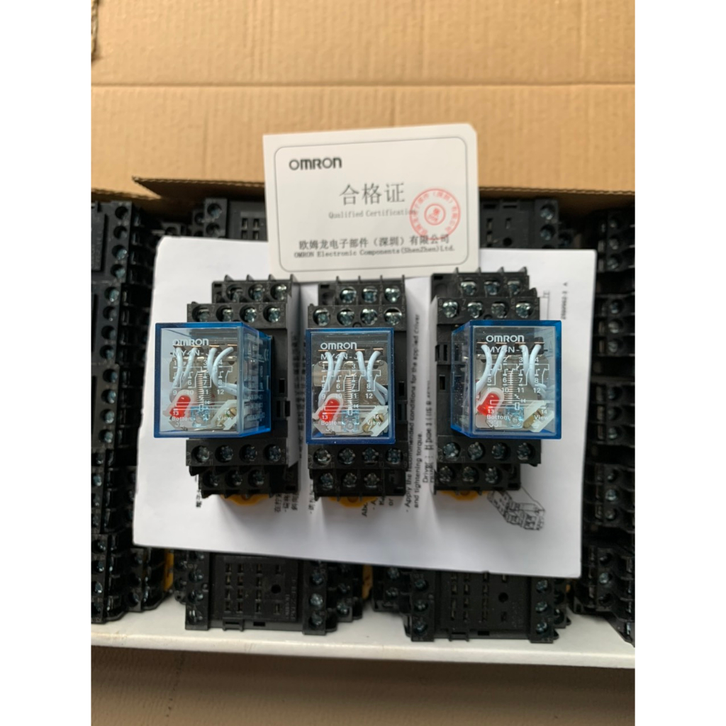 Intermediate relay MY4N-J, small flat 14-pin glass relay with voltage ...