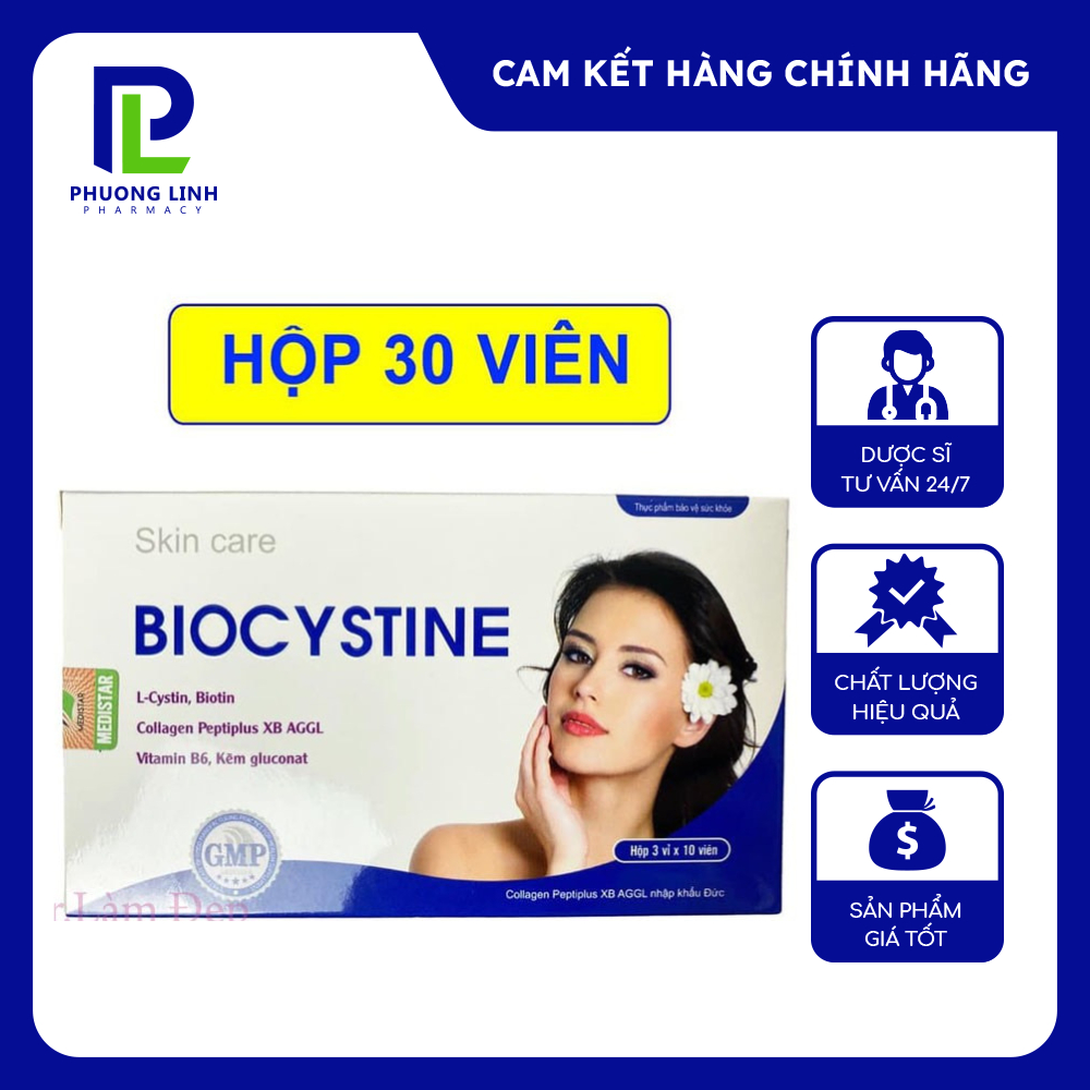 Biocystine Pills for beautiful skin, helps reduce acne and dark spots ...