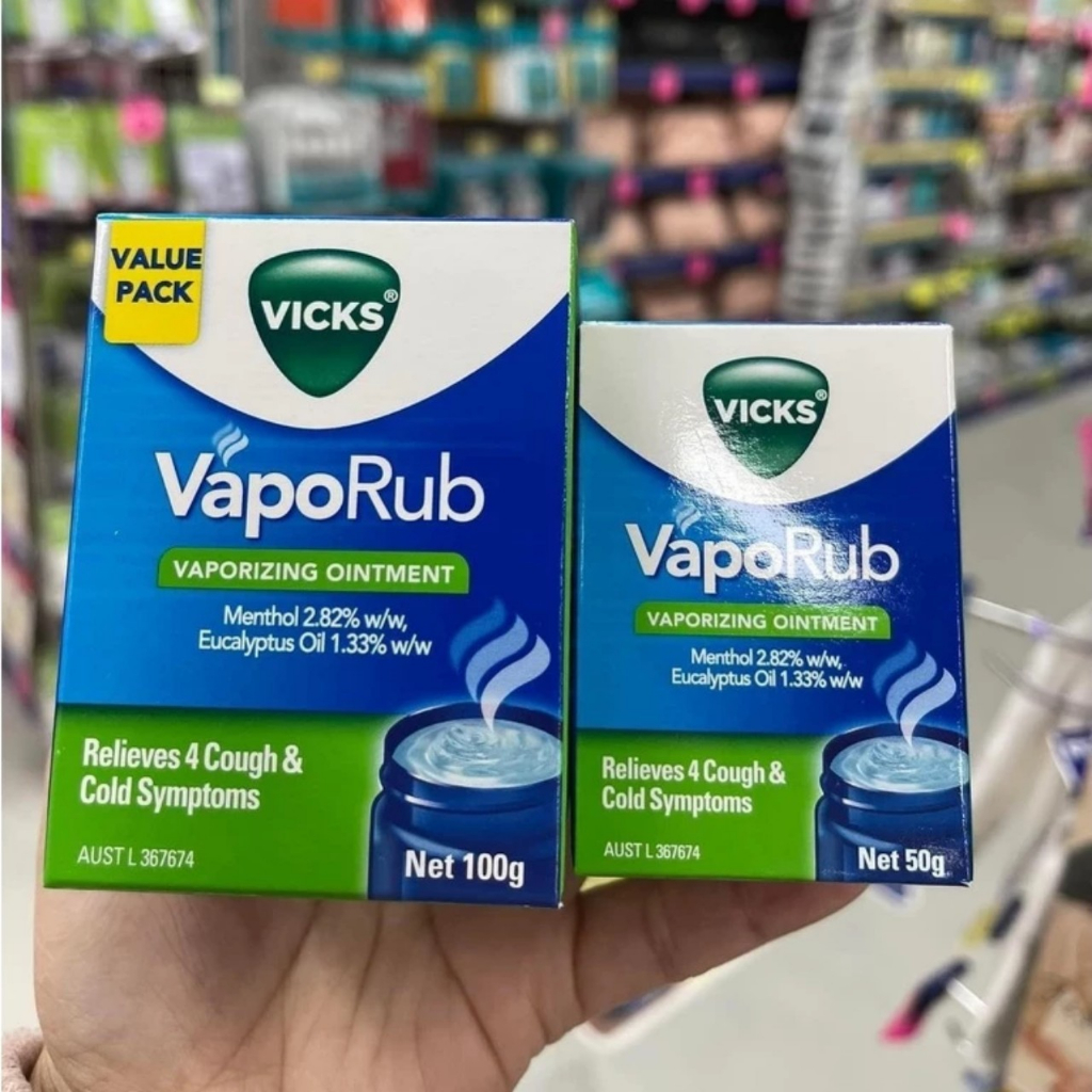 Vicks VapoRub Cough Relieving Chest Warming Oil 100g, 50g(date 2027 ...