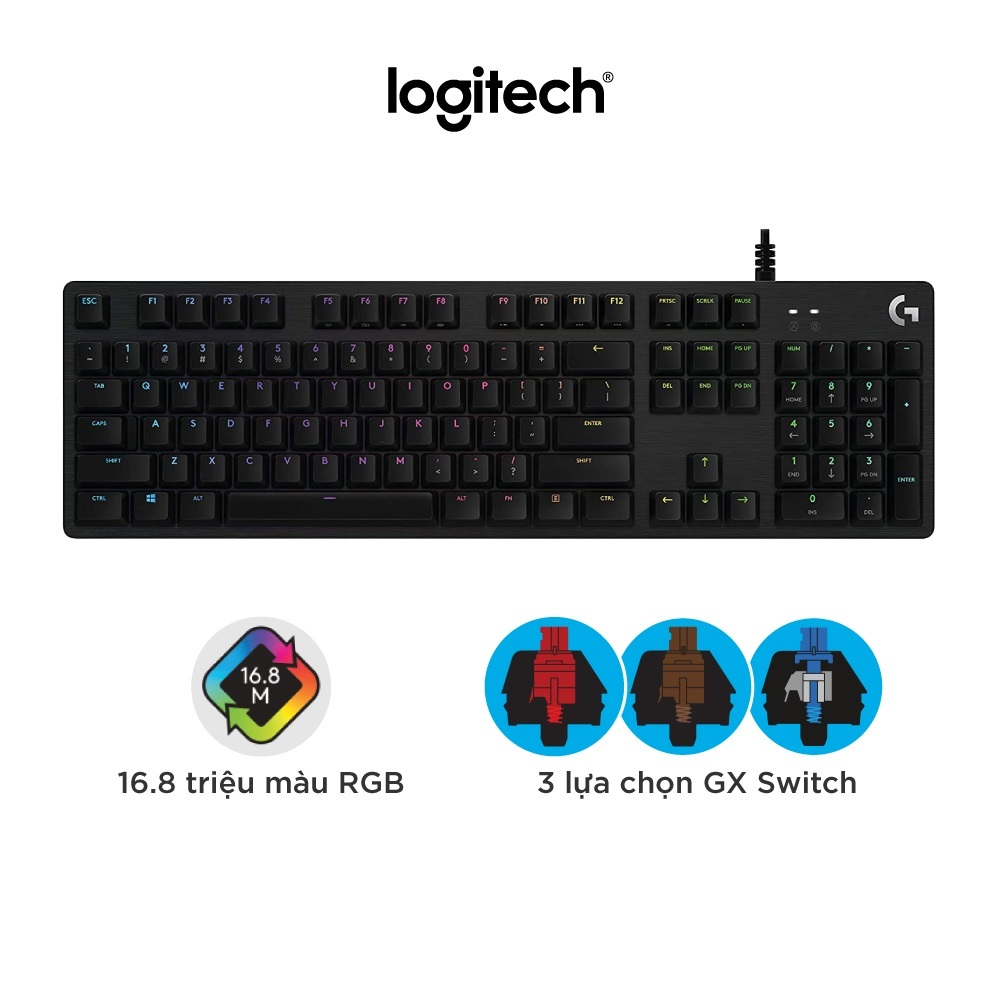 Logitech G512 GX RGB mechanical gaming keyboard - 3 types of GX Switch ...