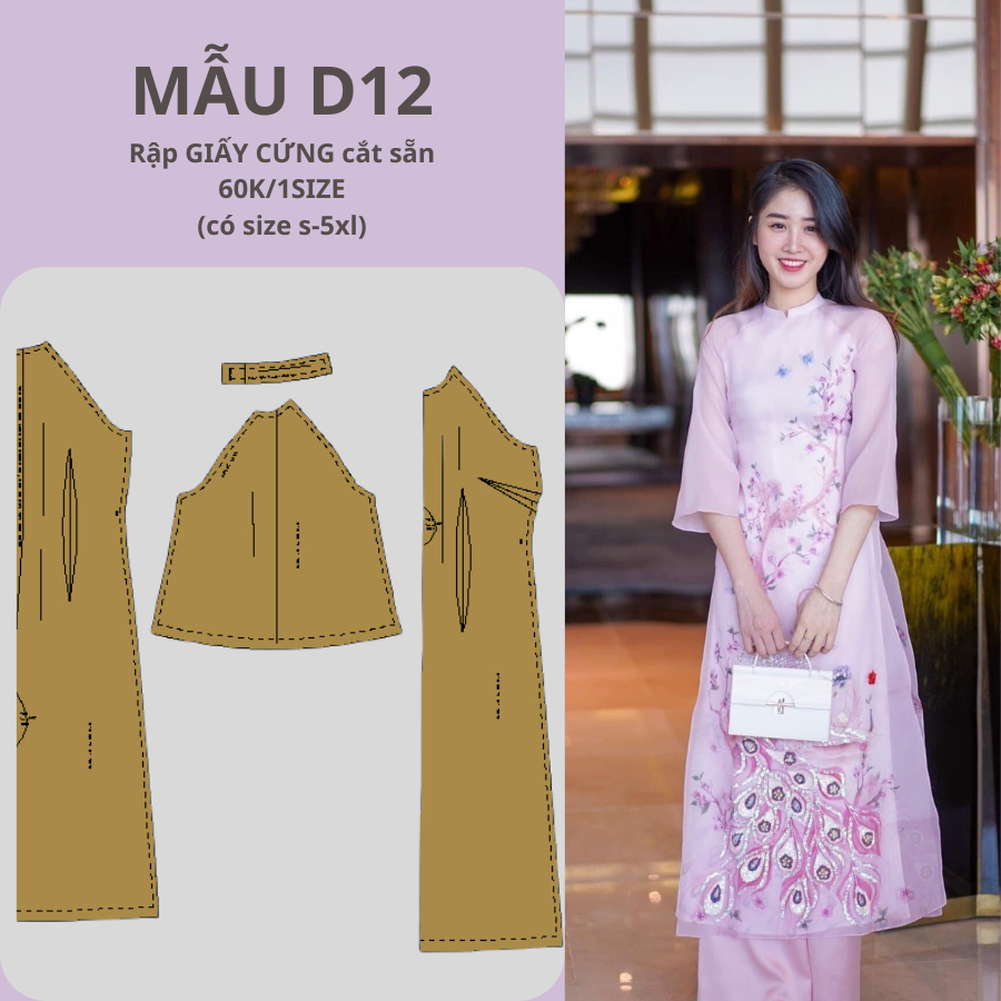 Pre-cut Hard Paper Pattern Ao Dai D12 | Shopee Malaysia