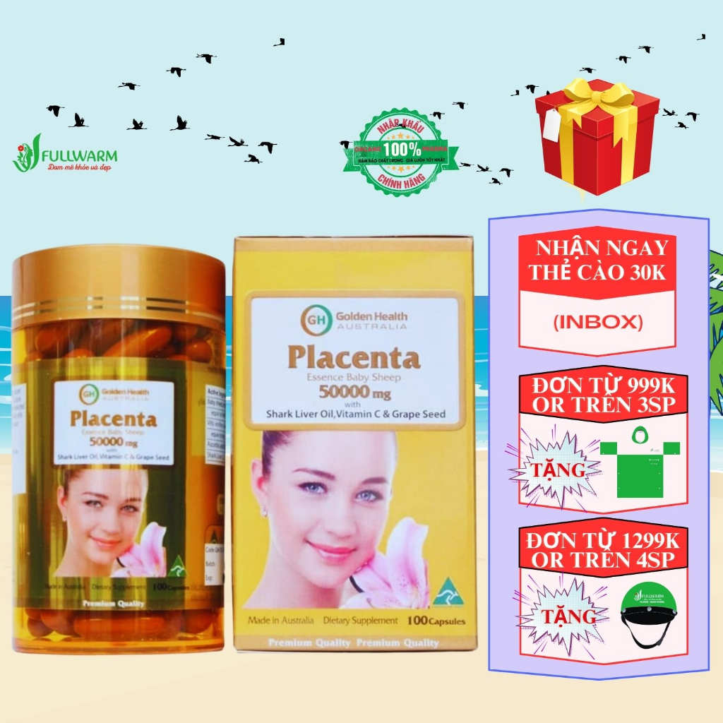 Golden Health Placenta Sheep Placenta 50,000Mg, 100 Australian Tablets ...