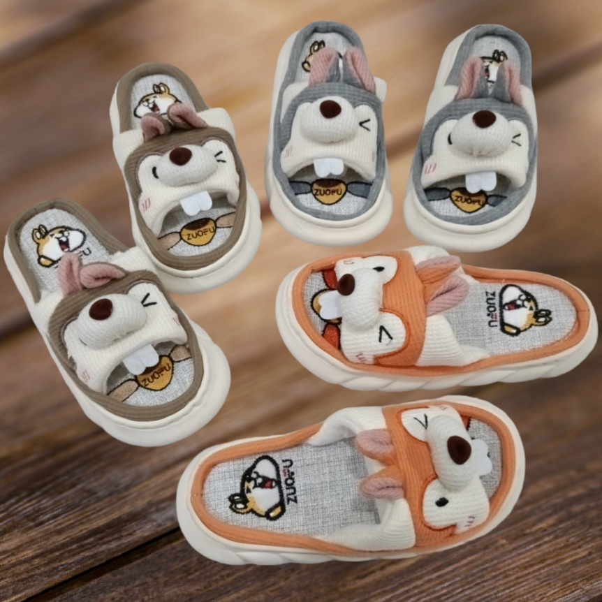 Super cute squirrel fur slippers with 3cm padded rubber sole, super ...