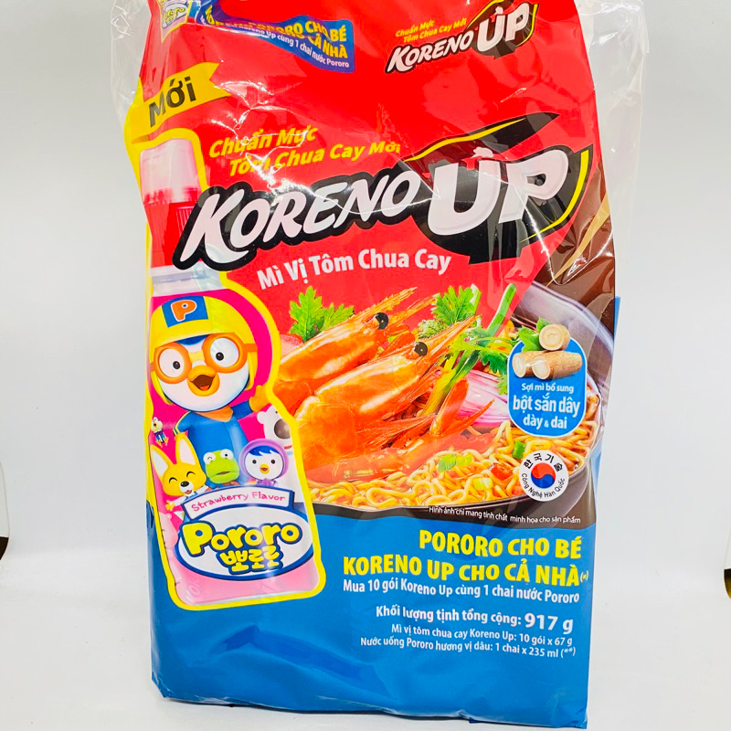 (Buy 1 get 1 free) Lot of 10 KORENO UP Noodles with 1 Bottle of Pororo ...