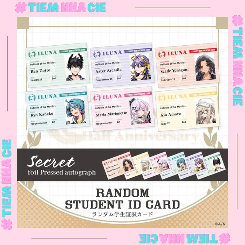 [Cie's Shop] [AVAILABLE] Nijisanji ILUNA Half Anniversary Student ID ...