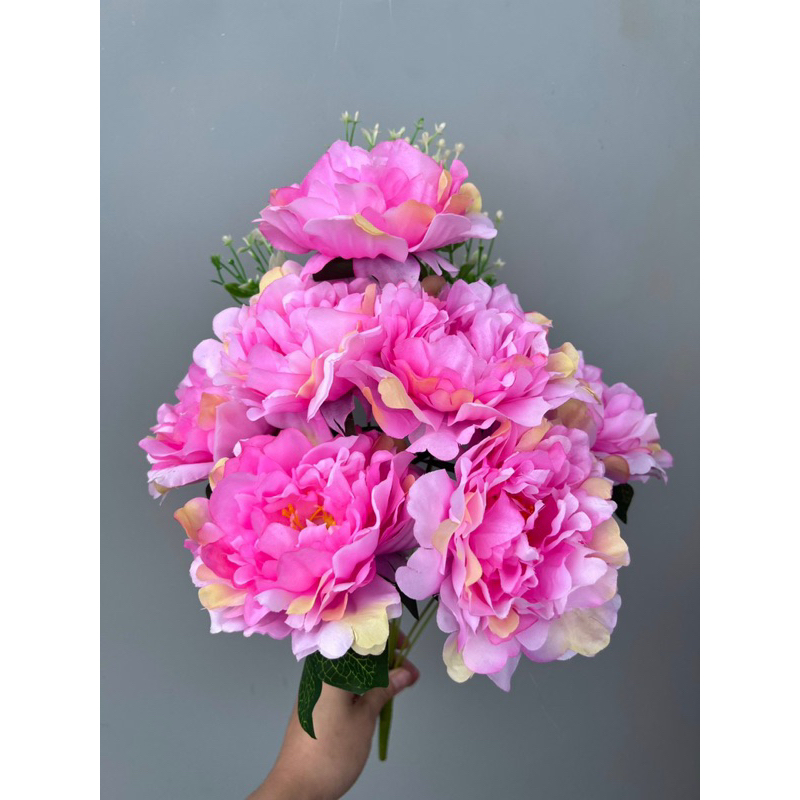 Peony cluster - decorative silk flowers | Shopee Malaysia