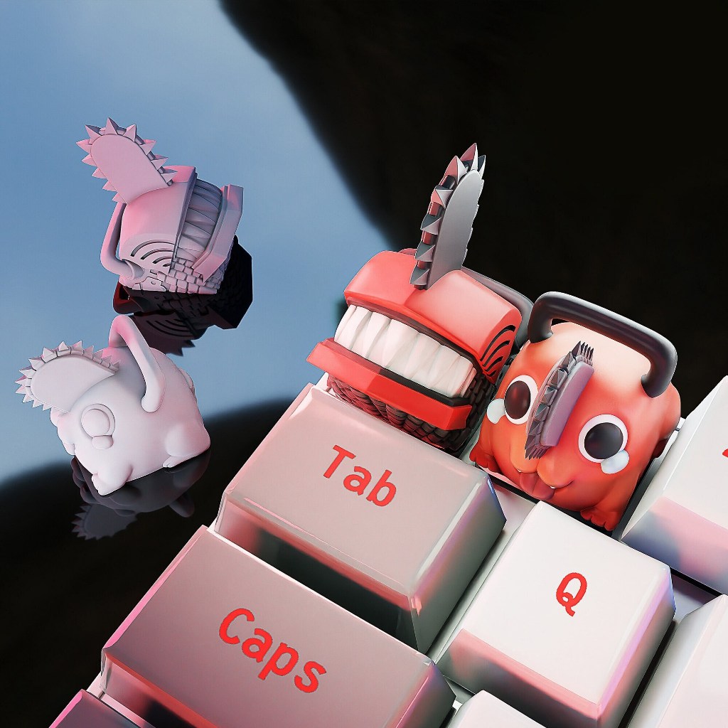 Chainsaw Devil keycap, mechanical keyboard button, artisan keycap ...