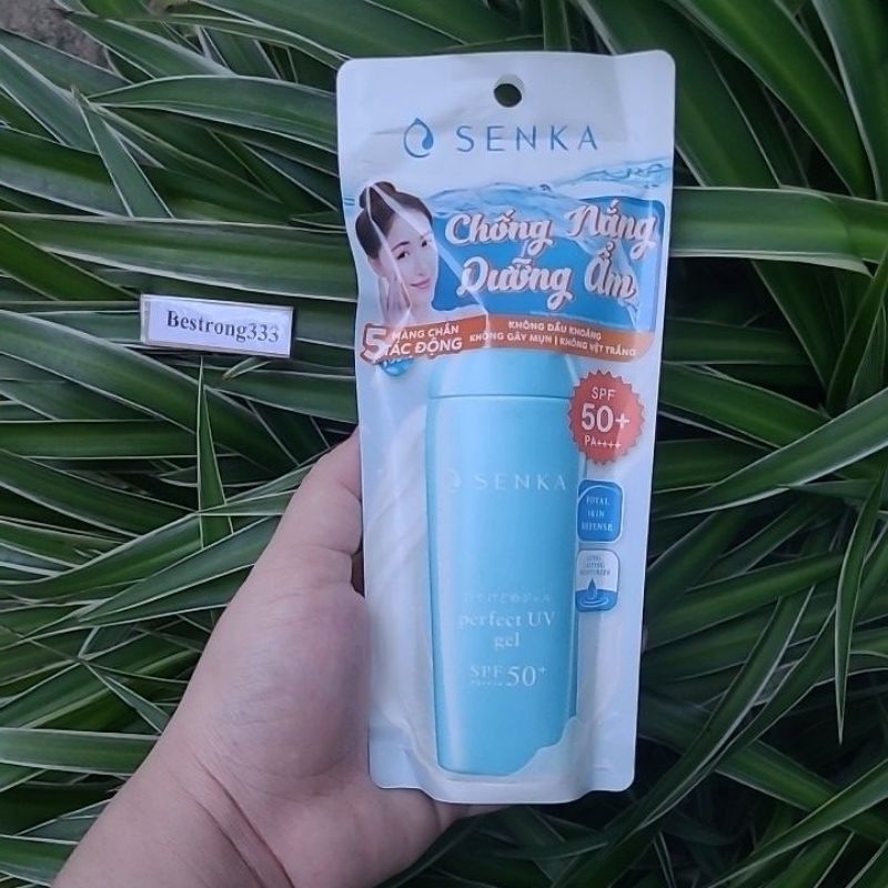 Senka Perfect UV Gel Moisturizing Sunscreen Milk Gel for Dry Skin SPF50 ...