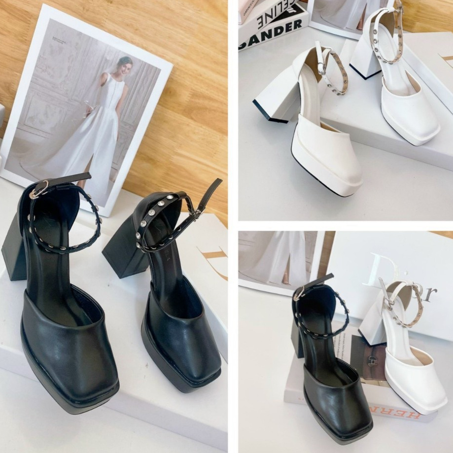 9cm high double toe rough heel Sandal, standard product, durable and ...