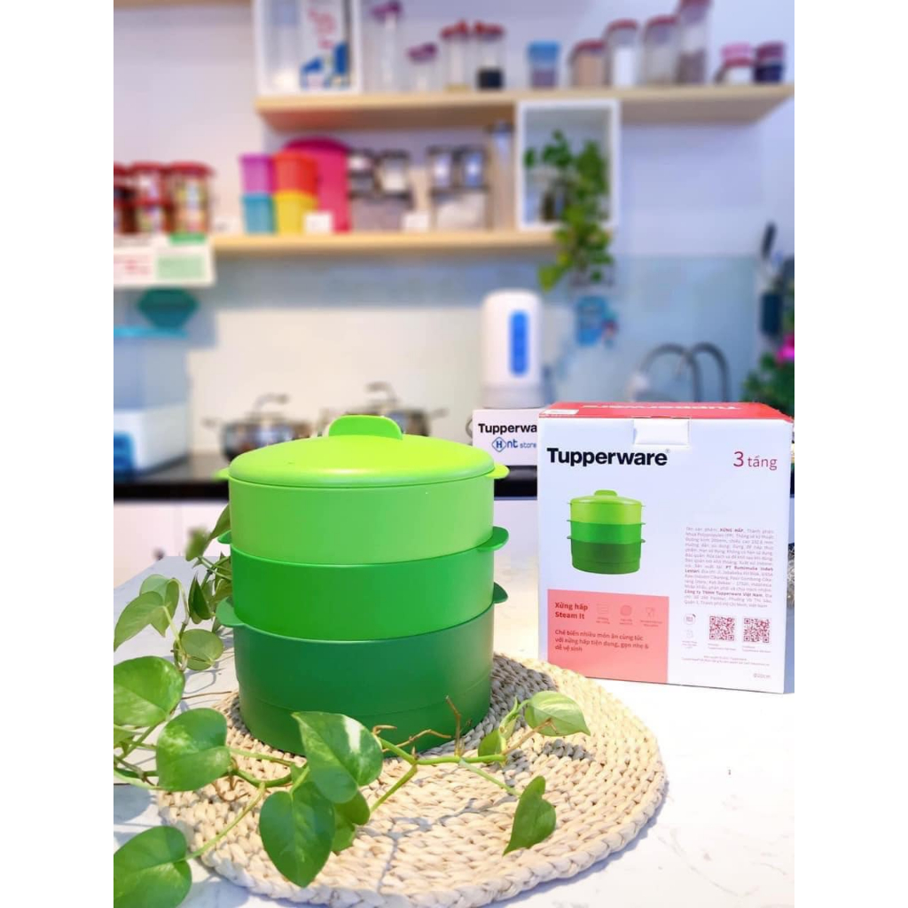 Tupperware green 3-layer steaming basket | Shopee Malaysia