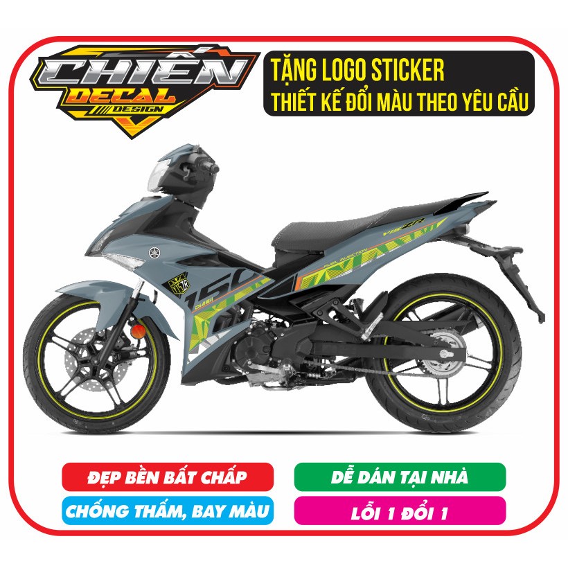 Removable sticker for exciter 150 model y15zr blue cement gray (high ...